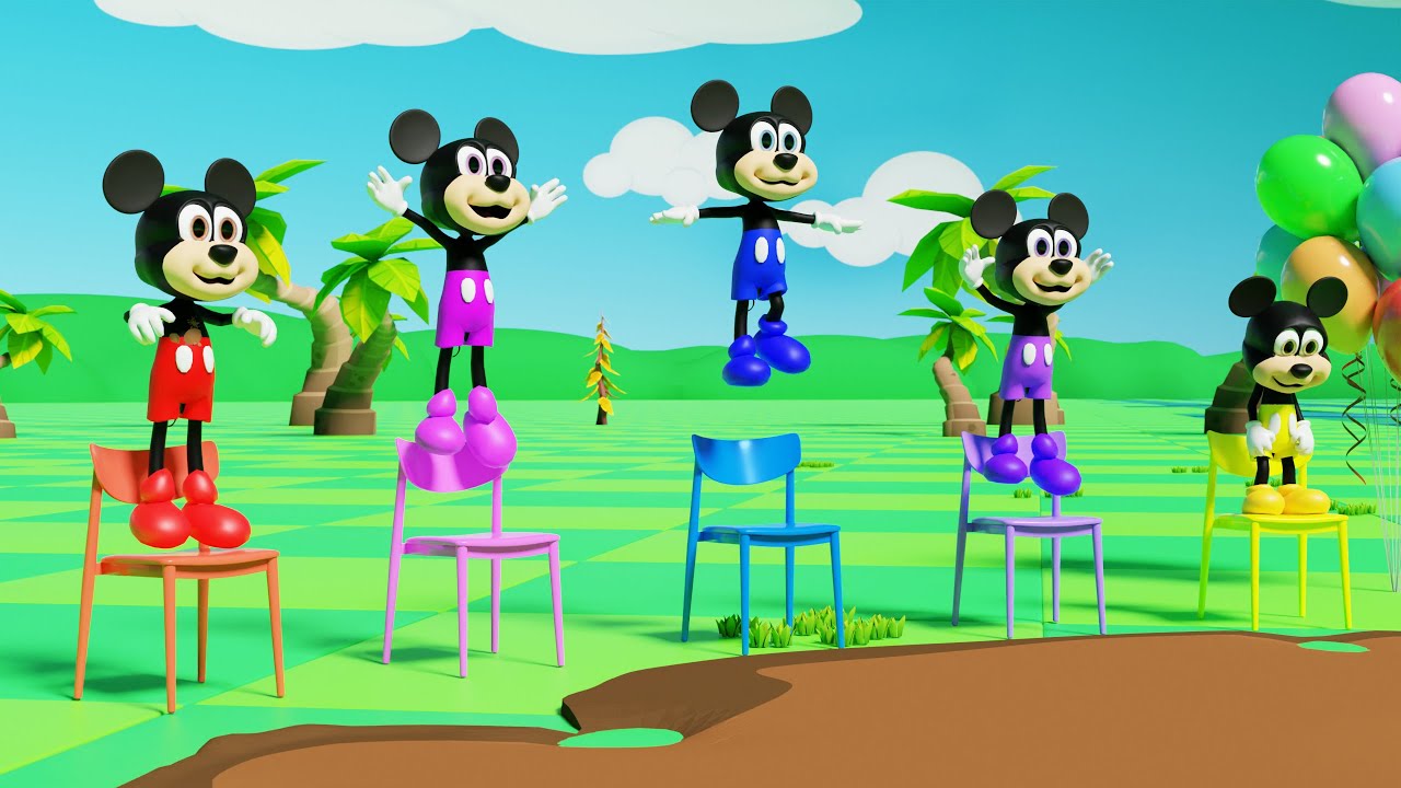 Five Little Mice Jumping On The Bed | Children Nursery Rhyme | - YouTube