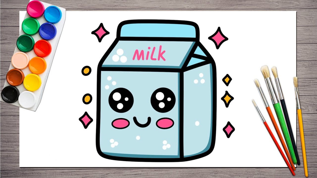 Milk Packet Drawing | How to Draw a Cute Milk Packet - YouTube