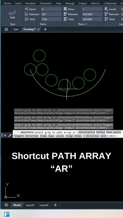 AutoCAD'de PATH ARRAY Komutu Nasıl Kullanılır? 🚀 How to Use the AR Command in AutoCAD? #autocad ...