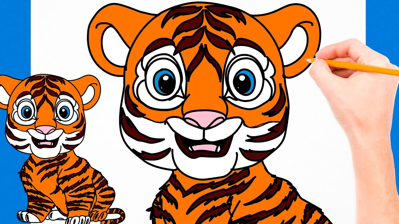 How to draw very easily Como DESENHAR TIGRE passo a passo - Como ...