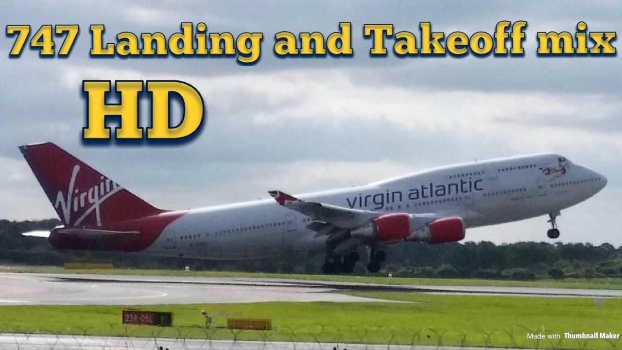 Boeing 747 landing and takeoff HD - YouTube