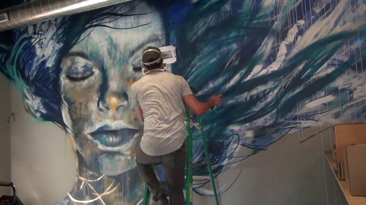 Artist Chuck Tingley - Making of the Mural at Midtown Kitchen - YouTube