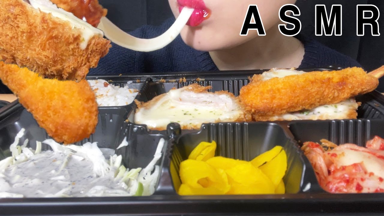ASMR MOZZARELLA CHEESE PORK CUTLET , FRIED CRAB MEAT 치즈돈까스 게살튀김 리얼사운드 ...
