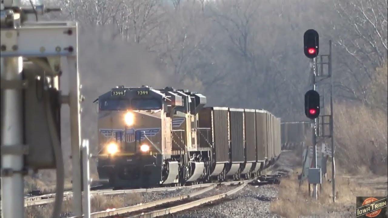 TRAINS TAKING THE CROSSOVER UNDER THE DRONE! UP CLINTON SUB ACTION and CN action with drone ...