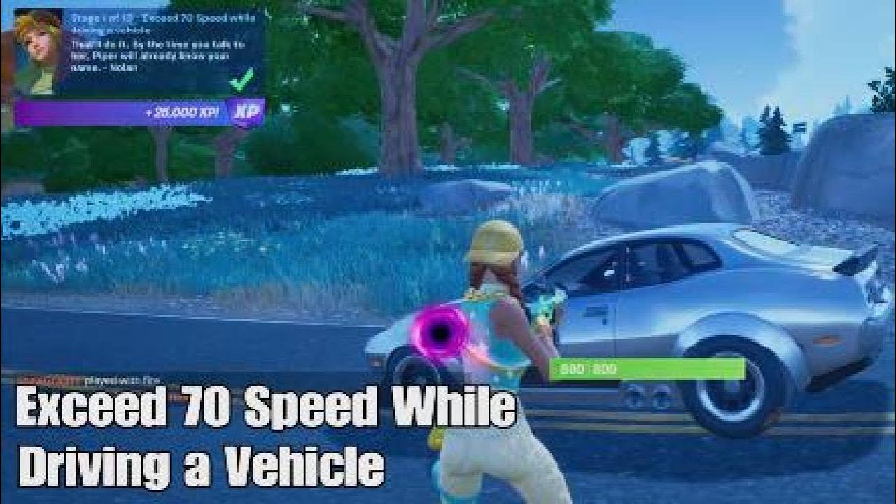Exceed 70 Speed While Driving a Vehicle - Fortnite Piper Pace Quest ...