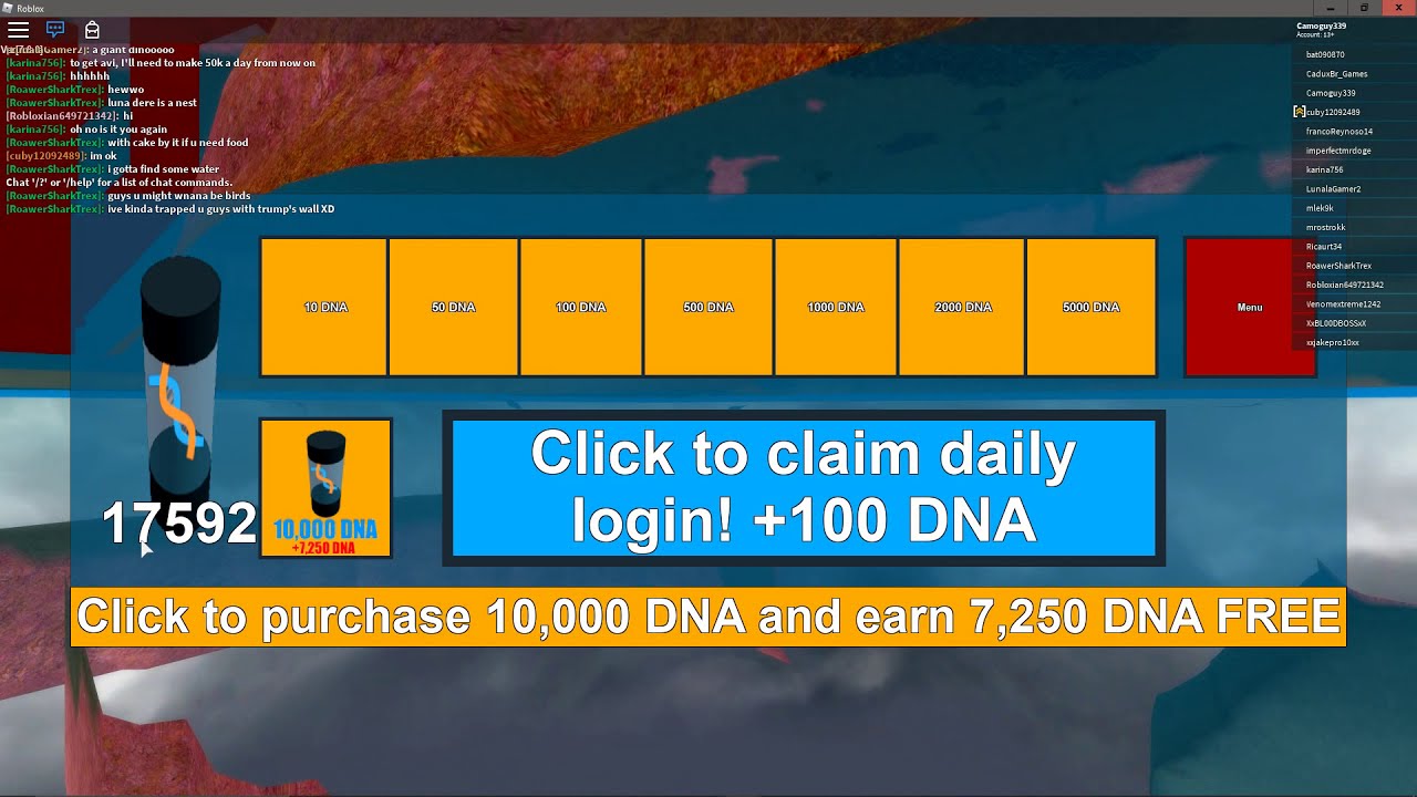 ROBLOX FREE DNA GLITCH!!! // Roblox Dinosaur Simulator - YouTube