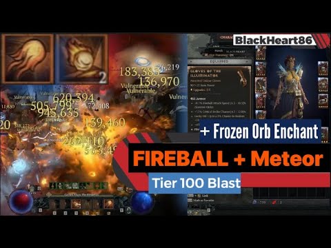 Fireball - Meteor Build Sorceress Tier 100 - Diablo 4 Season 3 - YouTube