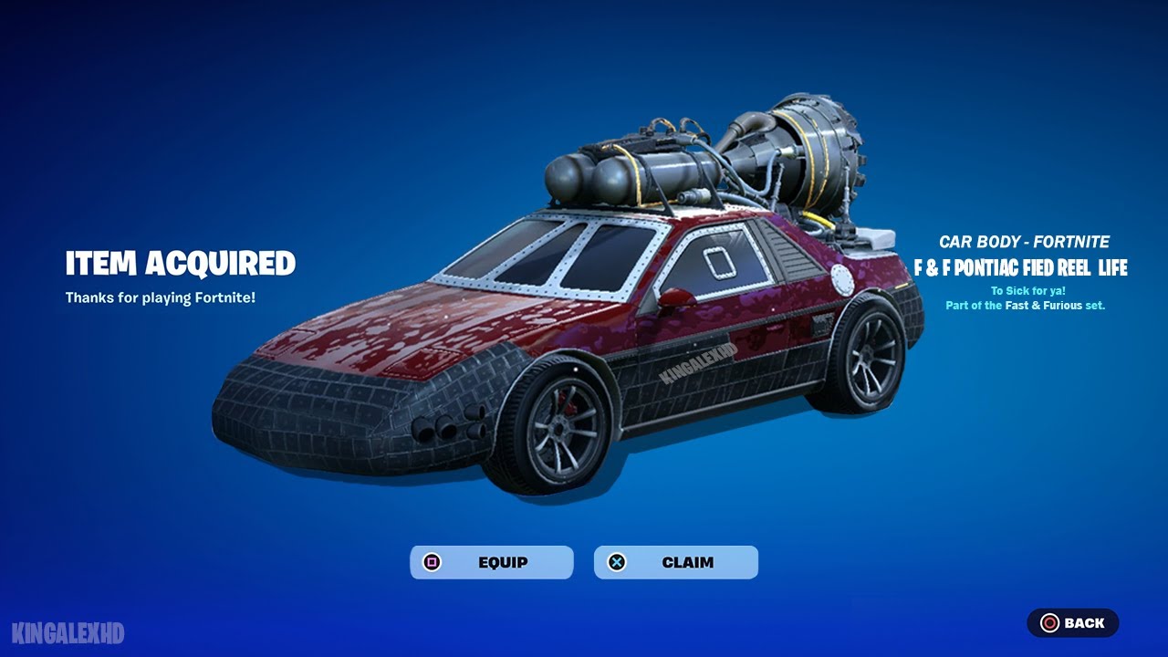 How To Get Fast & Furious Pontiac Fiero Car Body NOW FREE In Fortnite ...