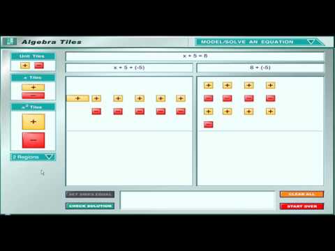 Virtual Algebra Tiles - Part 4 - Solving the Equation - YouTube