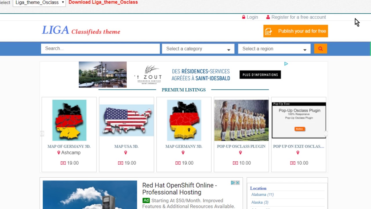 Osclass premium themes and free themes - YouTube