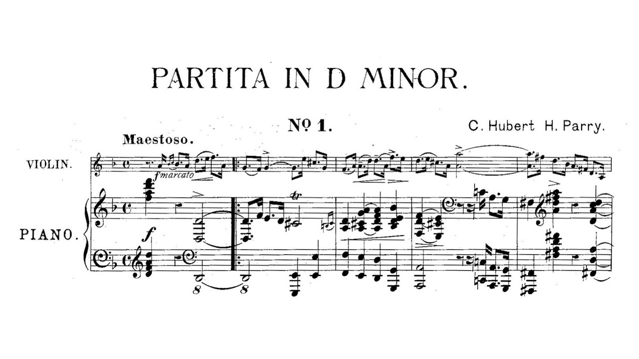 Hubert Parry – Partita D minor, for Violin and Piano - YouTube