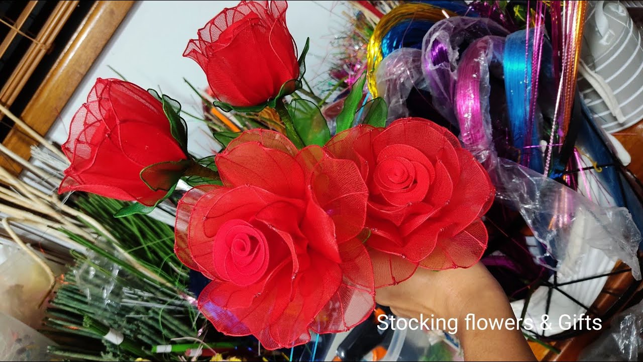 How to | stocking flower: Rose - YouTube