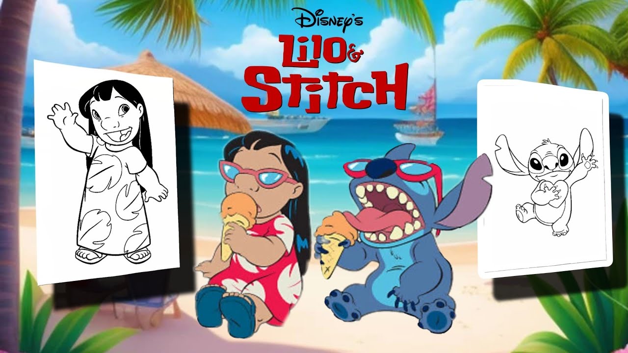 How to Color Lilo & Stitch | Relaxing Coloring Video for Kids ️ - YouTube