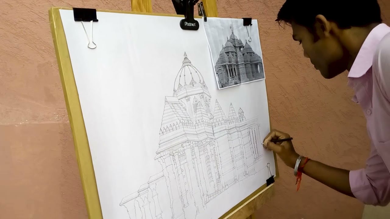 Akshardham Temple Delhi Sketch | Speed Art | Sketch Artist - YouTube