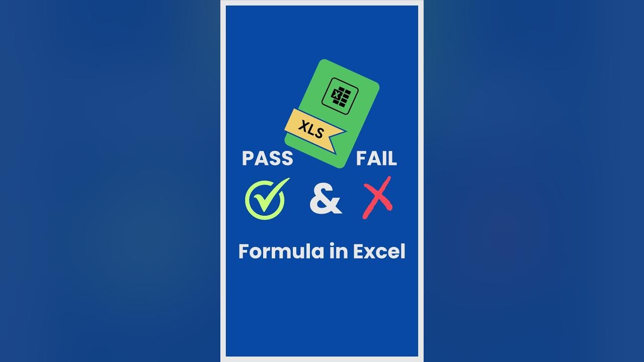 Pass & Fail Formula in Excel #exceltutorial - YouTube