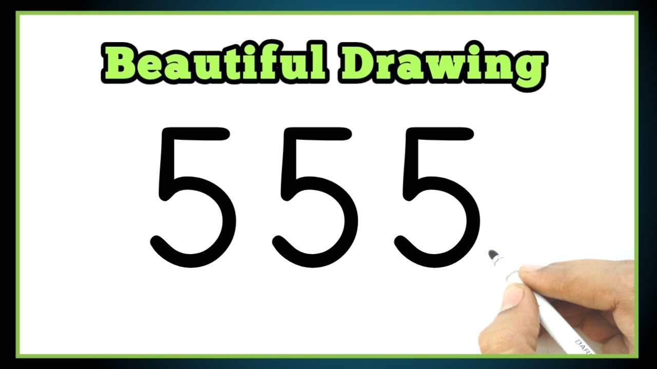 Beautiful Drawing with 555 number | Easy Drawing | Simple Drawing ...