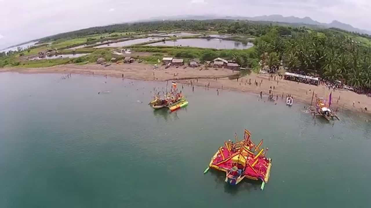 Aerial View of Guinakit (Fluvial Parade), Malapatan.Sarangani vid002 ...