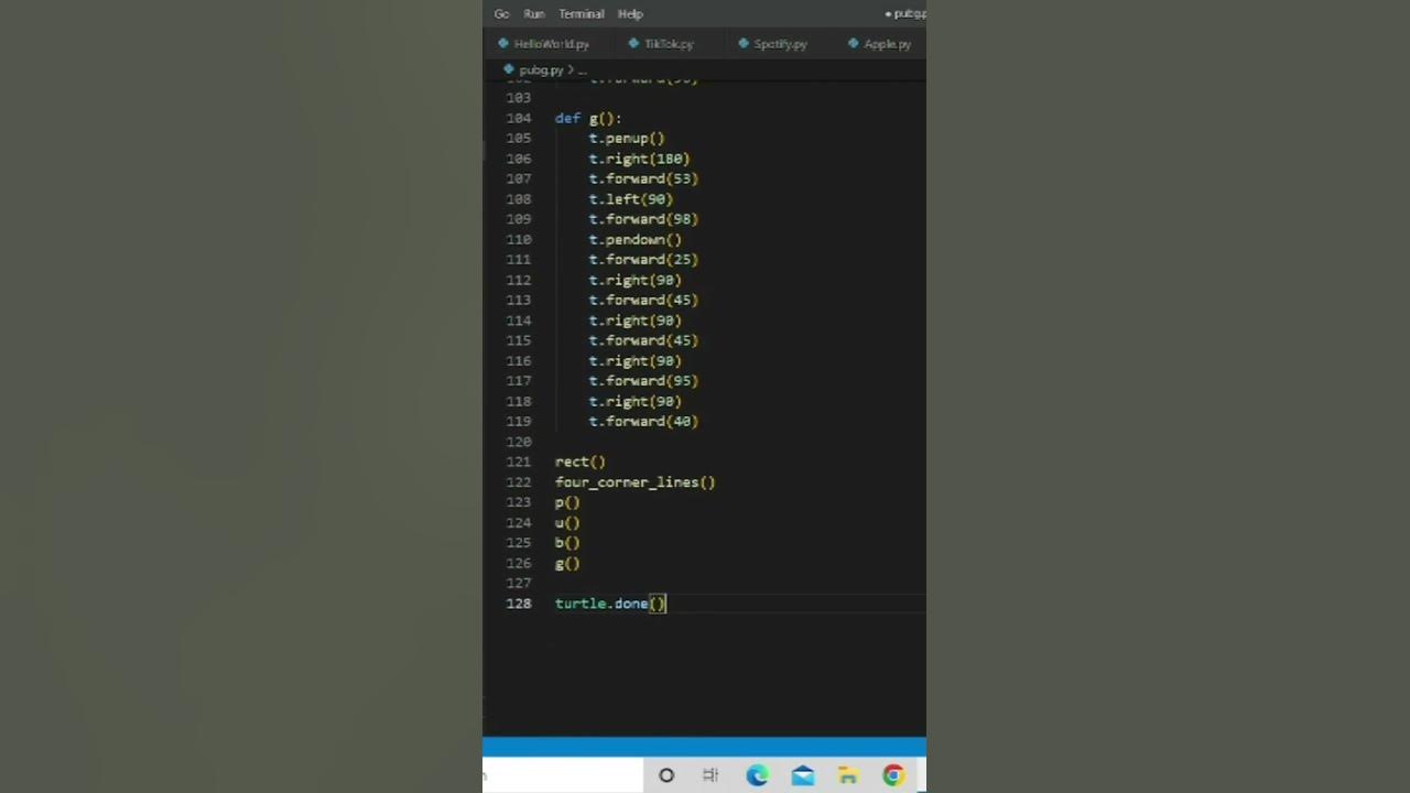 Draw PUBG logo in Python 🐢 #shorts #pubglogo - YouTube