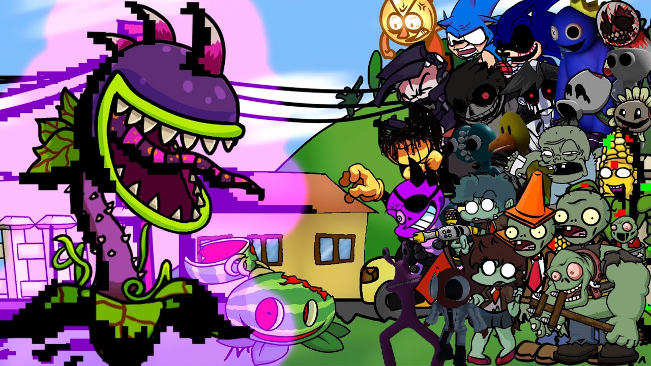 FNF Corrupted Hero (VS Corrupted Chomper) - But ALL the Characters Sing ...