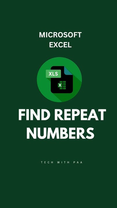 Find Repeat Numbers | Excel - YouTube