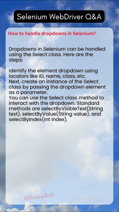 How To Handle Dropdowns In Selenium Youtube