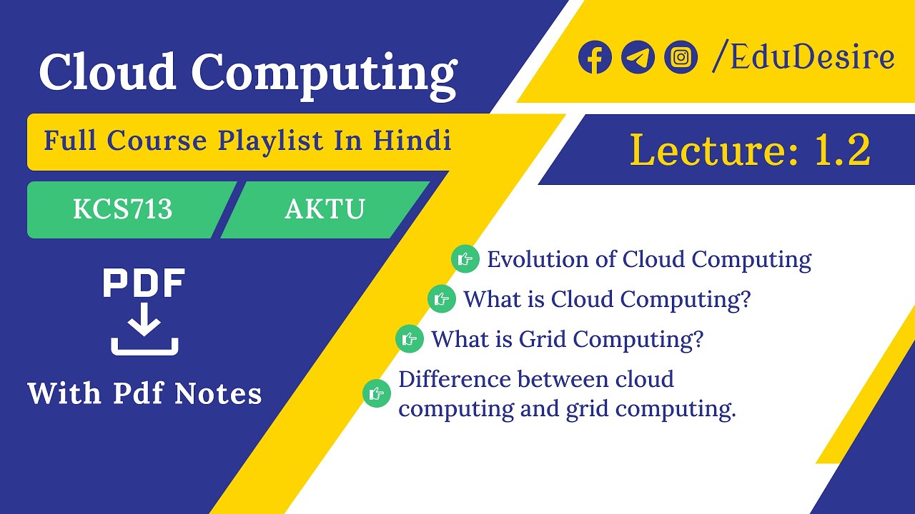 Evolution of Cloud Computing | Difference between Cloud Computing and Grid Computing | AKTU ...