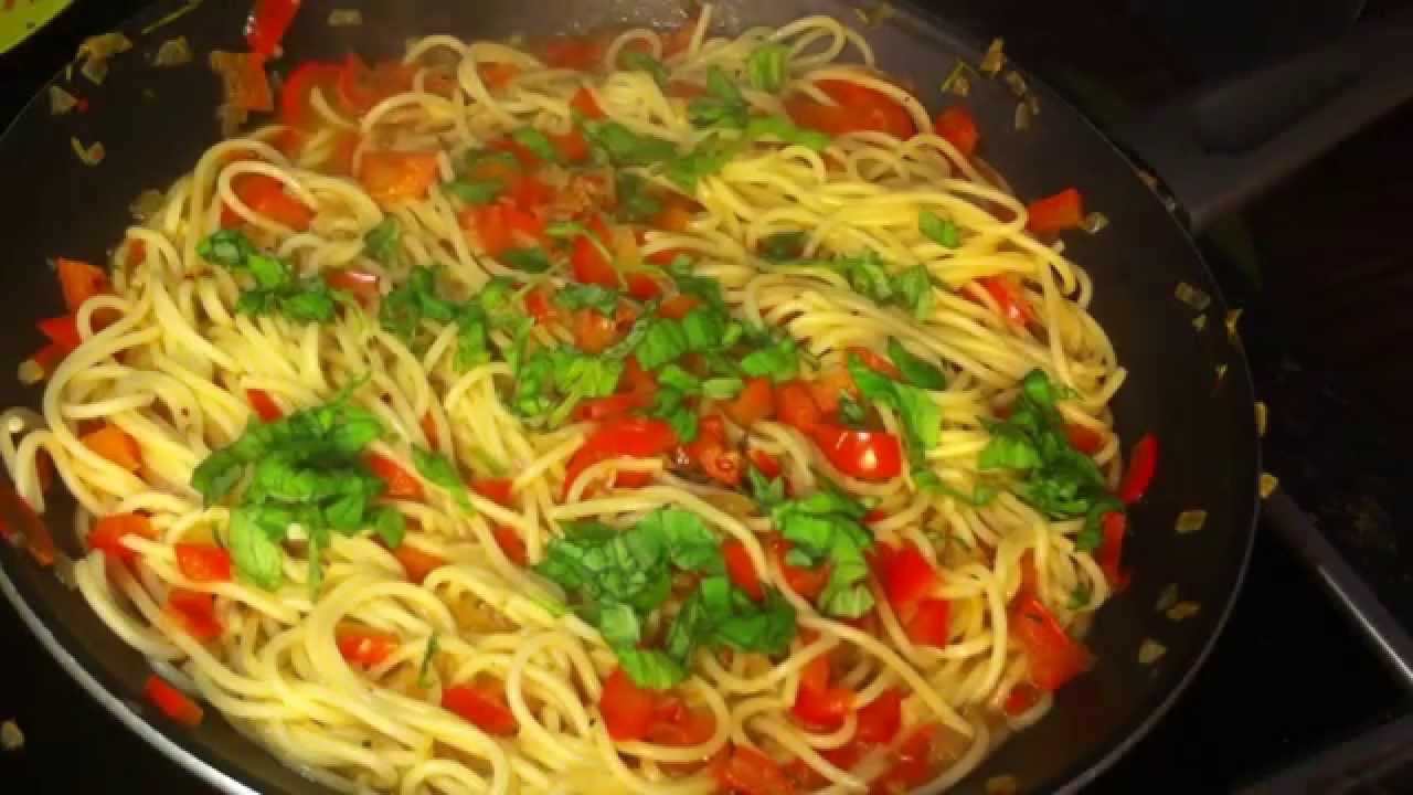 Ich koche heute: Spaghetti a la Provence (Vegetarisch) - YouTube