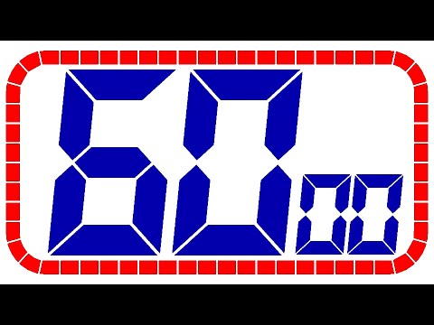 1 Minute 60 Seconds Ragtime Countdown Timer with Big Numbers