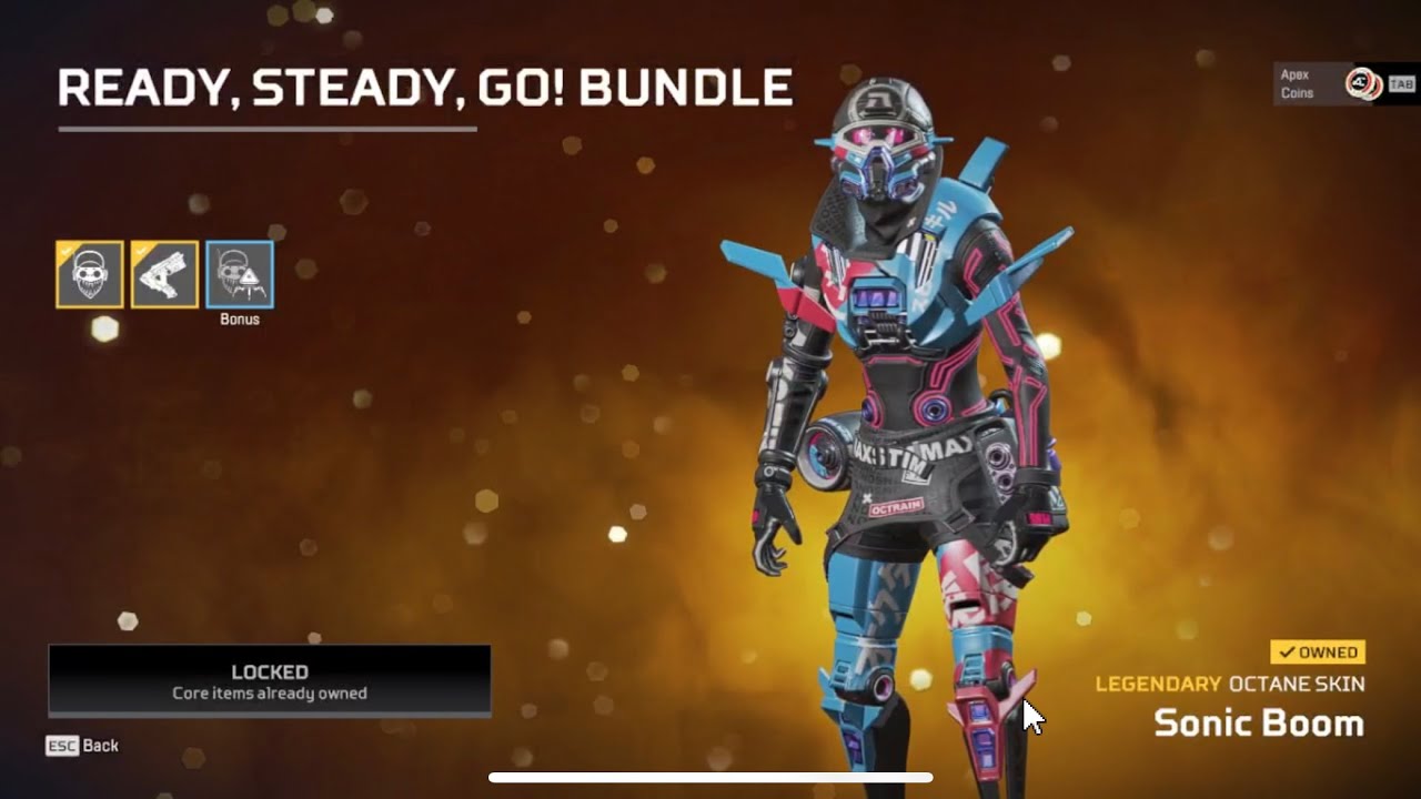 Buying the Ready, Steady, Go! Octane Bundle in Apex Legends on my ...