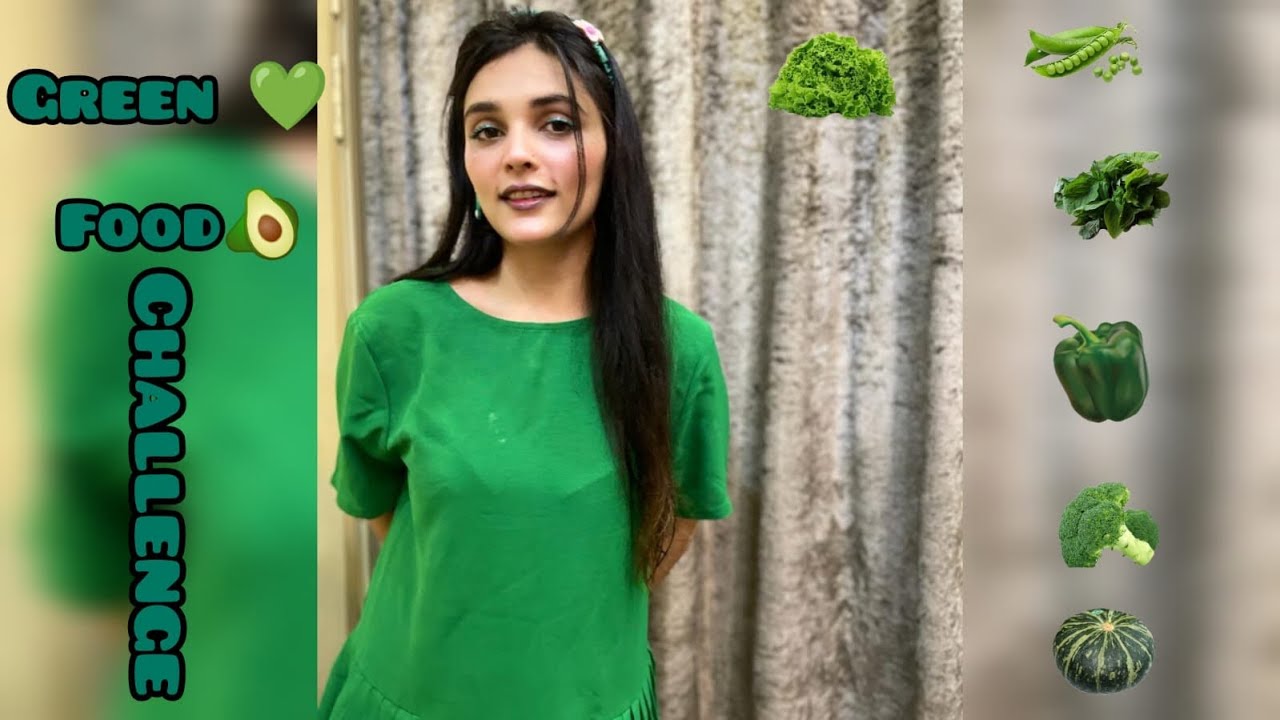 Green Food Challenge For Full Day on 14 August | Green Maggi Bniye ...