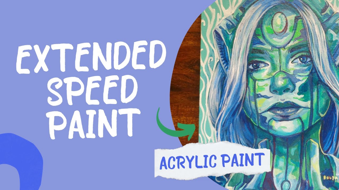 EXTENDED SPEED PAINT - Robotic Woman Acrylic Portrait Painting - YouTube