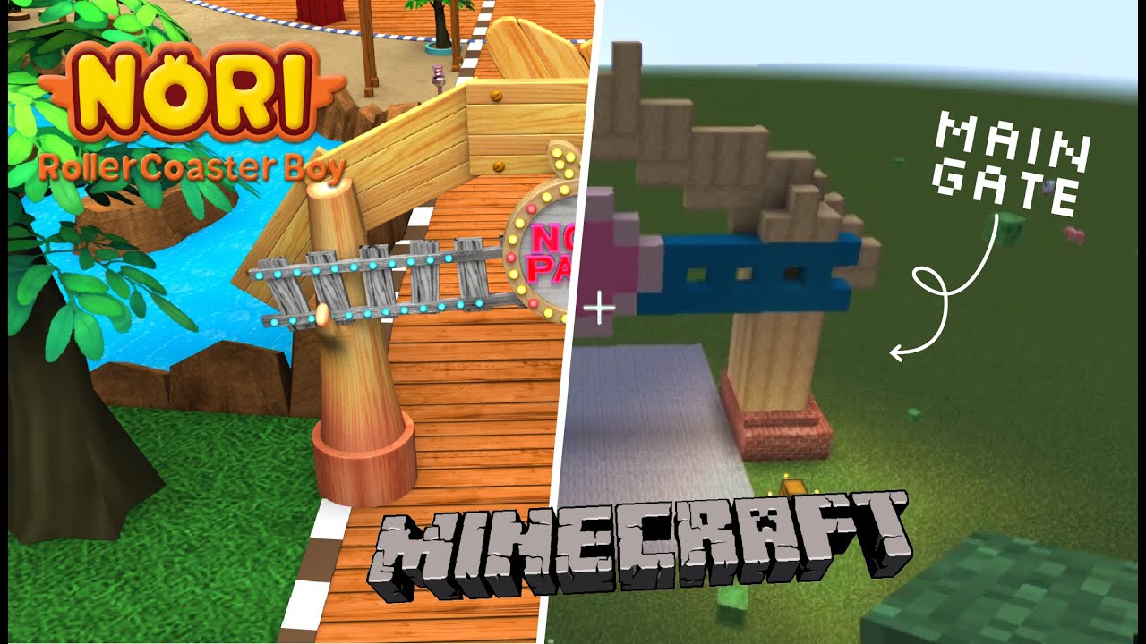 MINECRAFT [How to Build The Main Gate From Nori Park] - YouTube