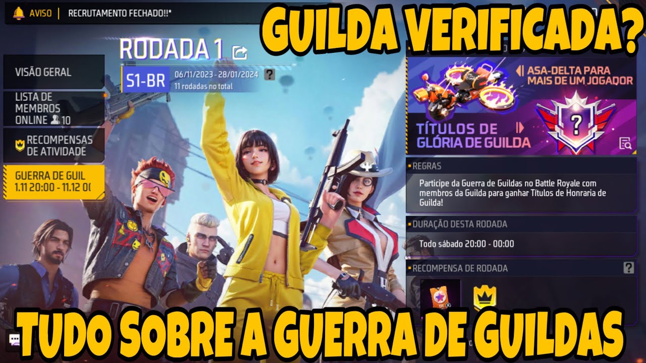 TUDO SOBRE A GUERRA DE GUILDAS FREE FIRE-GUILDA VERIFICADA,NOVO SISTEMA ...