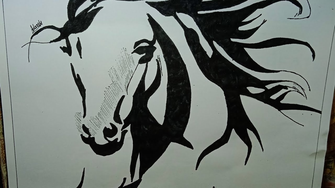 Horse speed drawing | AGS16 - YouTube