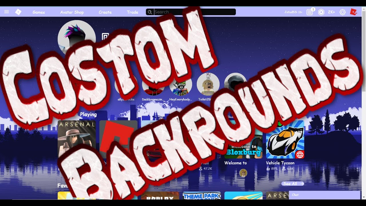 How to customize your roblox backround - YouTube