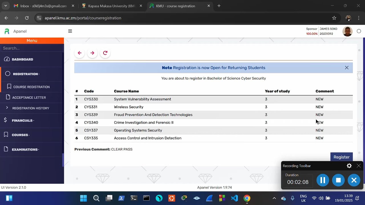 Kapasa Makasa University - Online Course Registration (Guide) | By James Soko - YouTube