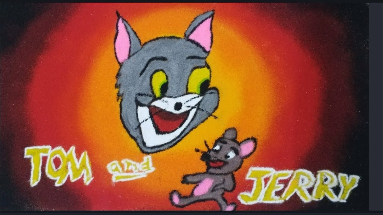 Cartoon rangoli # tom and jerry rangoli # easy rangoli must try - YouTube
