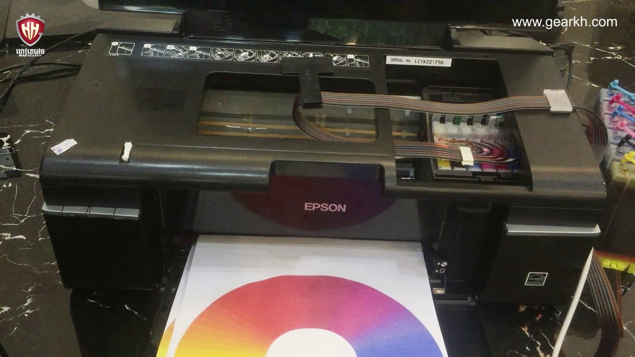 Epson Printer T60 Red light alarm fix ink not pup - YouTube