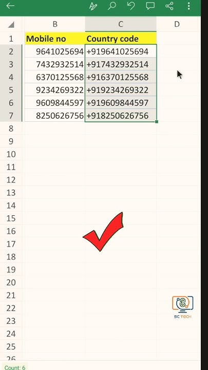 Add country code in mobile number by Excel || Excel formula || Excel shortcut || #excelhacks # ...
