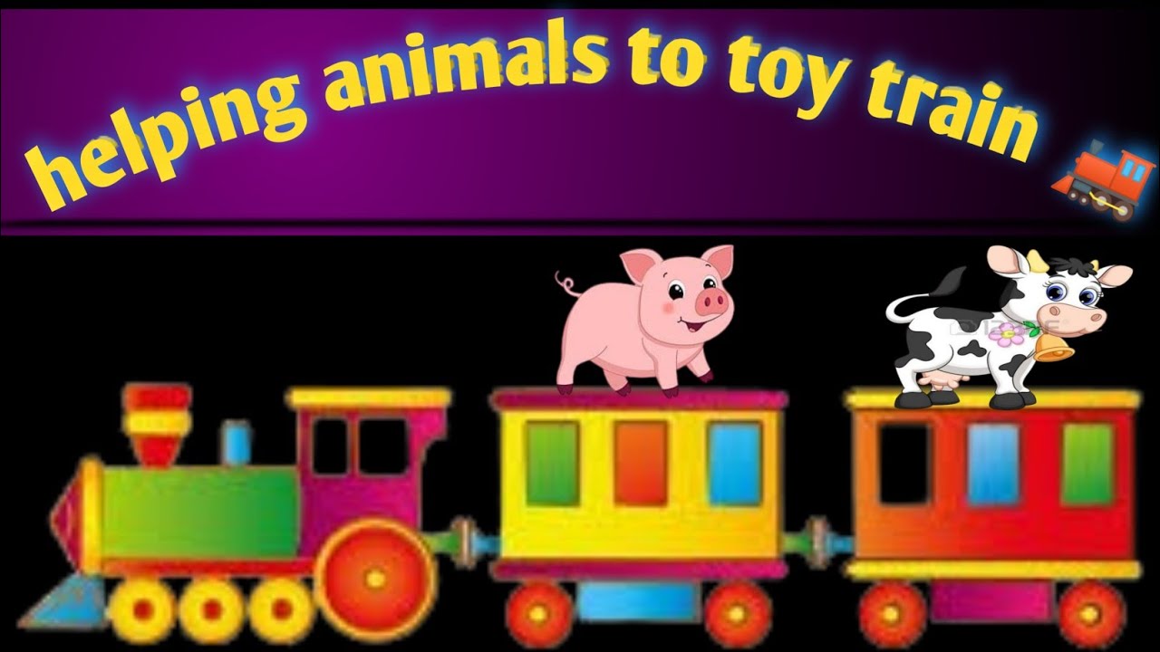 helping animals to toy train/toy train janwaro ki help karty hoy ...
