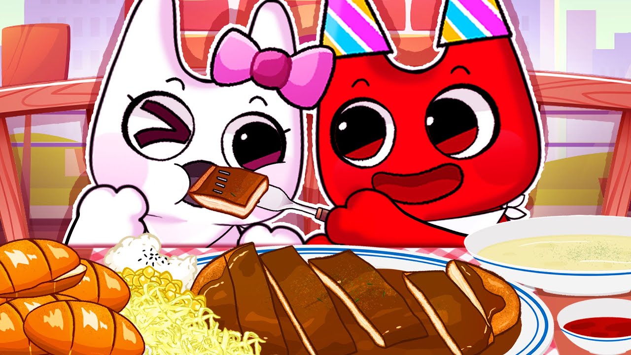 CUTE Banban & Banbaleena Giant Pork Cutlet TONKATSU MUKBANG - GARTEN of ...