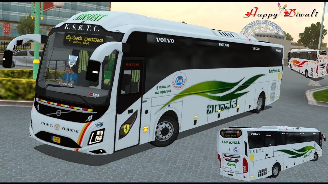 KSRTC AIRAVAT LIVERY #green #volvo 9600 biaxle seater bus mod #trending ...
