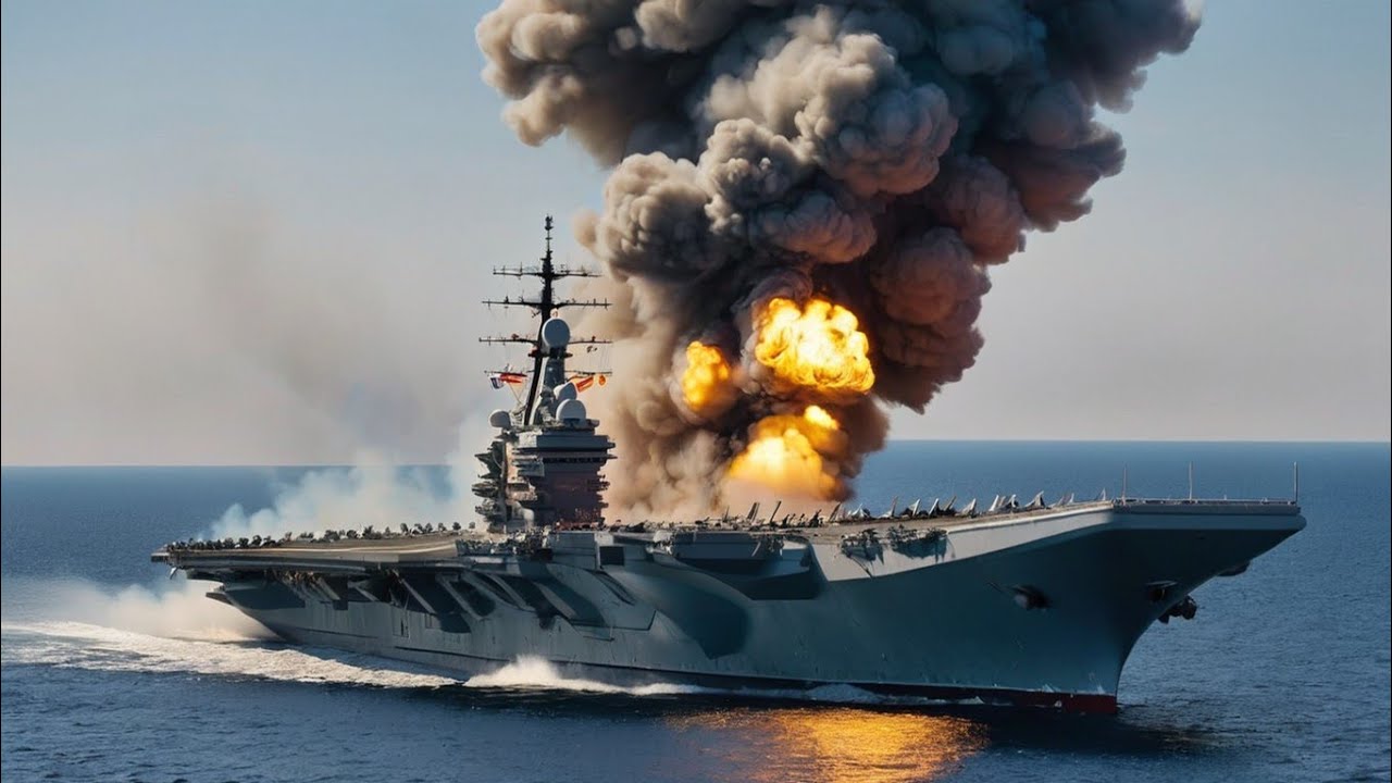 1 MINUTE AGO! A Russian aircraft carrier carrying 486 F-16s was sunk by ...