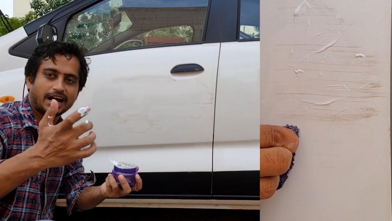 white car scratch remove with 3M perfect it step 1 | car paint scratch ...