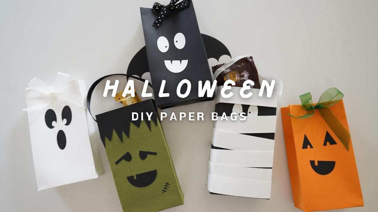 Halloween DIY Paper Bag Free Template Crafts 🎃👻 - YouTube