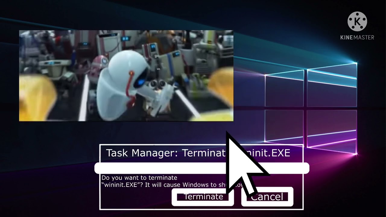 Wall-E Caution Rogue Robots has BSOD - YouTube