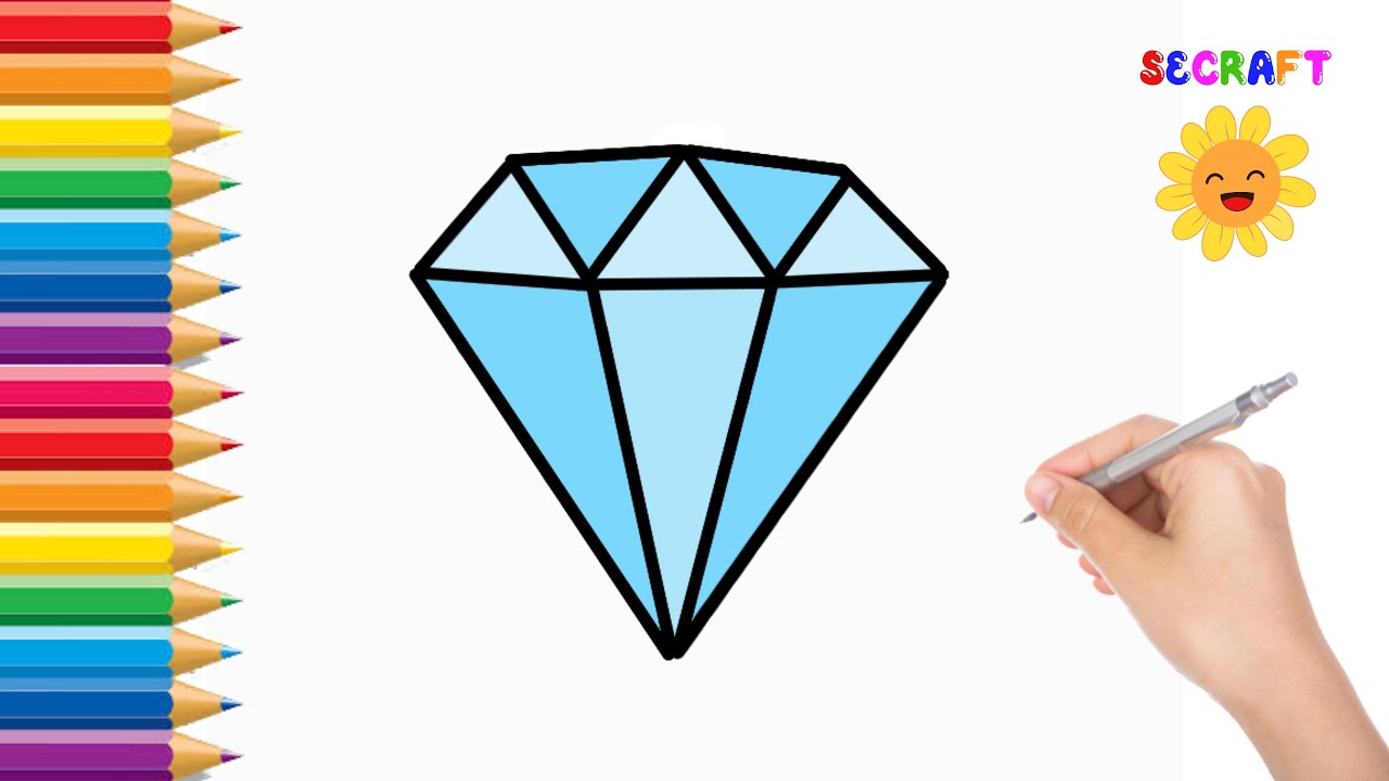 How to Draw a Diamond Easy 💎 - YouTube