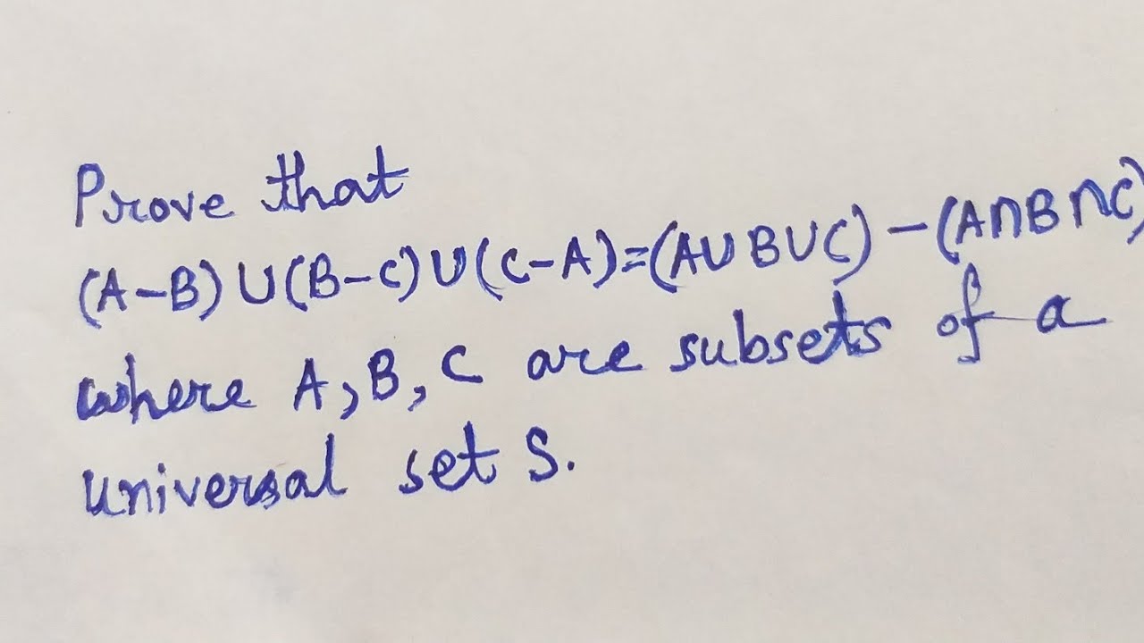 Prove That A B U B C U C A AUBUC A Intersection B