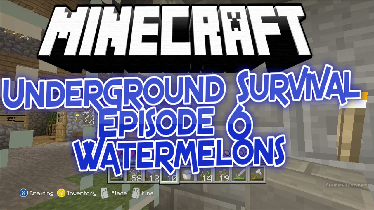 Minecraft Xbox : Underground Survival #6 - Watermelon / Pumpkin Room ...