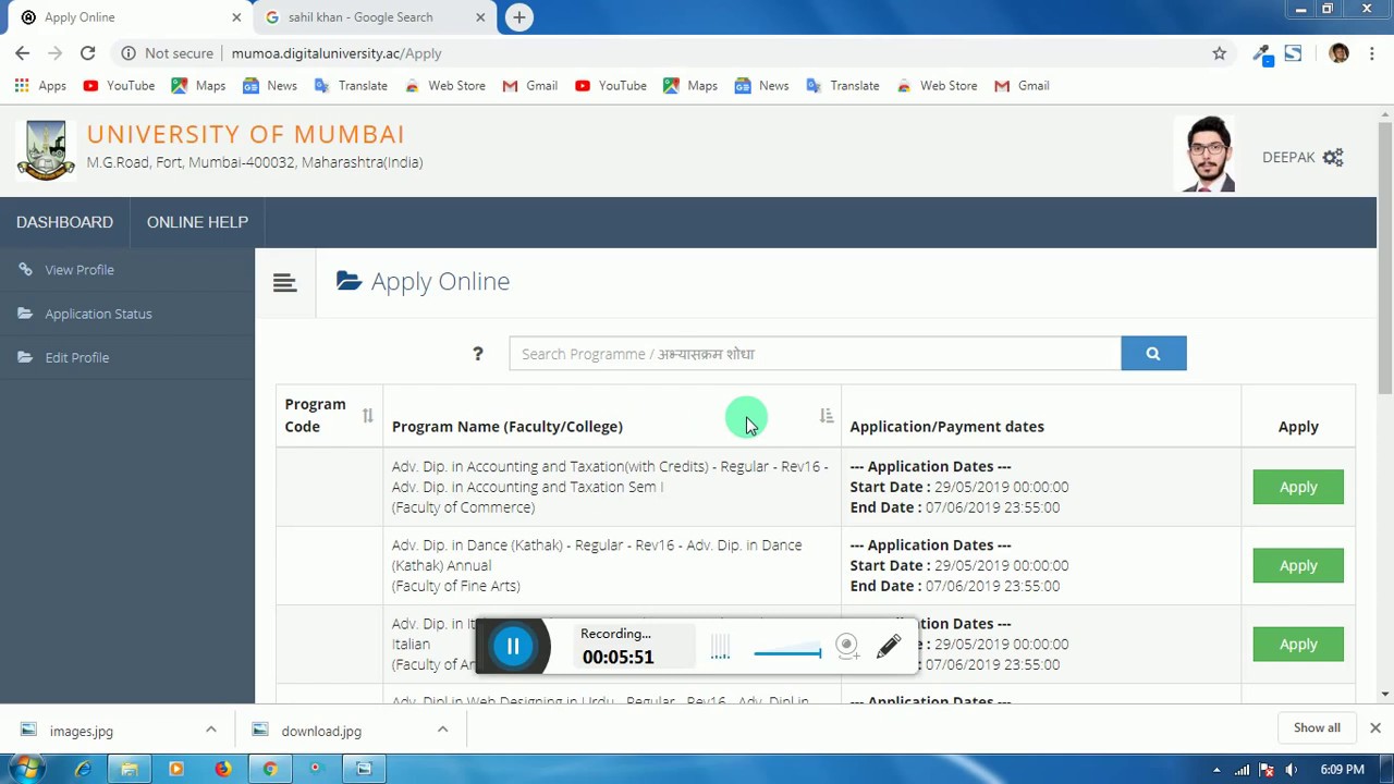 how to fill mumbai university online form and admission process - YouTube